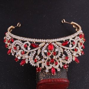 Accessories | Vintage Princess Ruby Red Tiara Bridal Weddingprom Heart ...